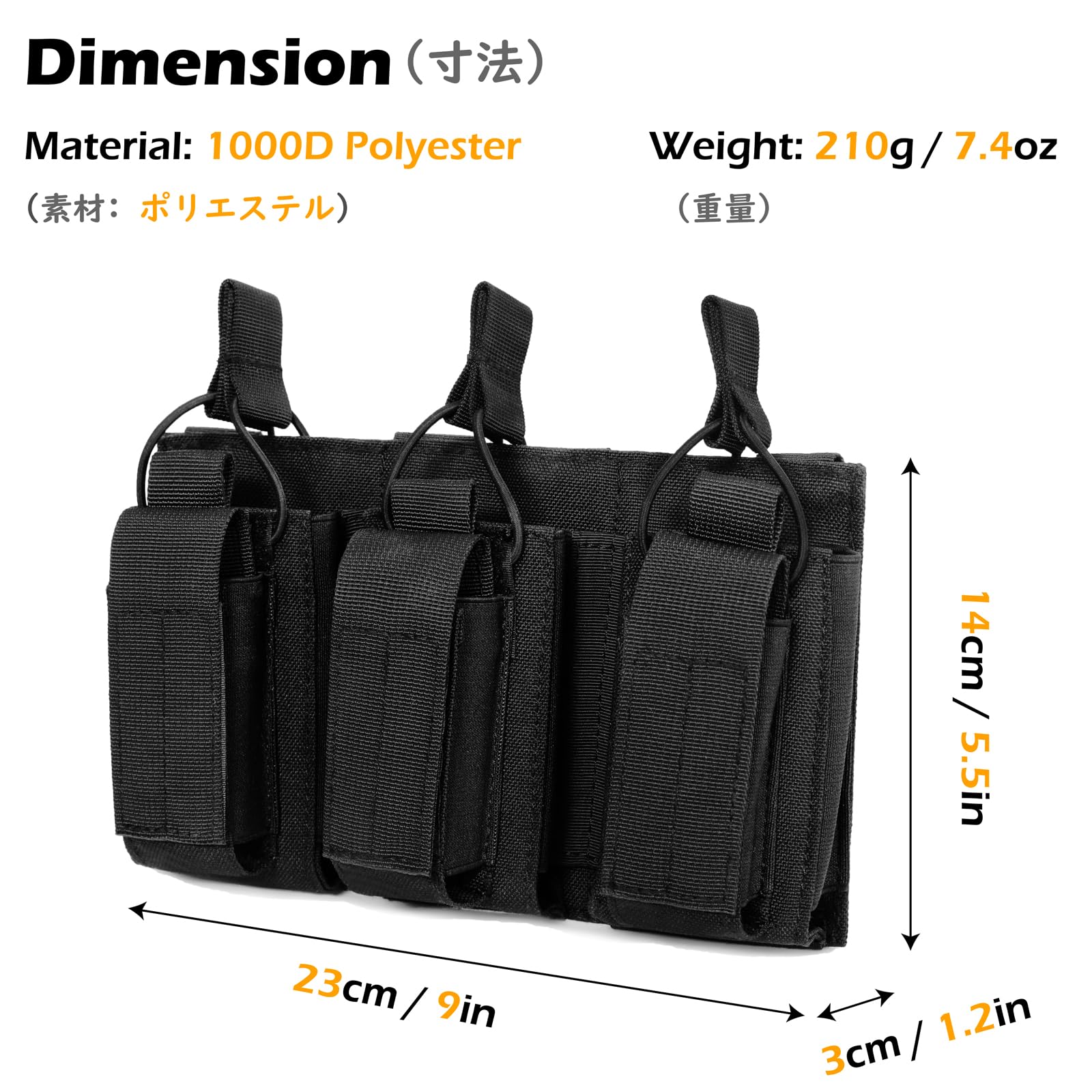 Snapklik.com : TRIWONDER Pistol Mag Pouch, Universal 9mm Nylon Magazine ...
