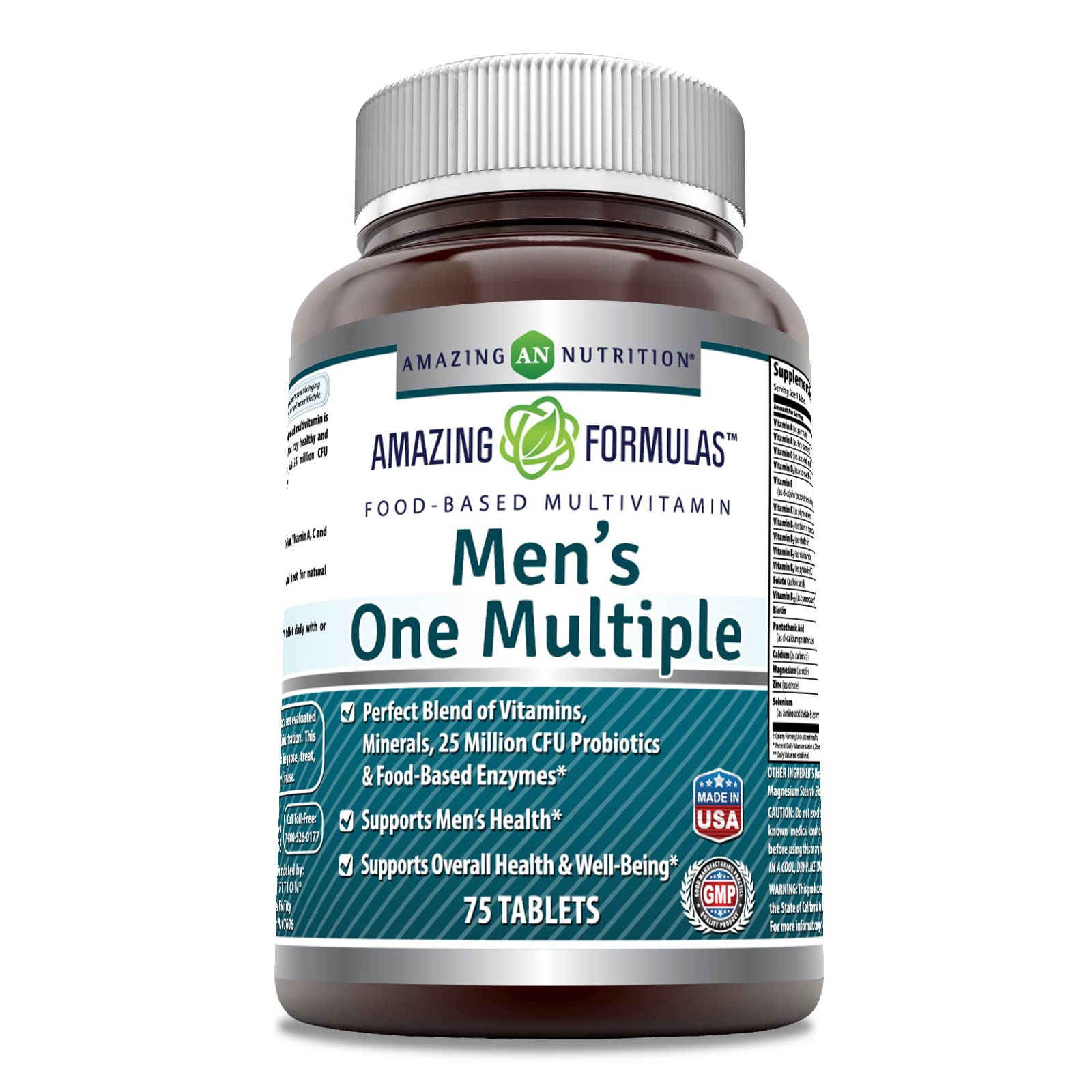 Amazing Formulas Mens Multivitamin Food Based 75 Tablets Perfect Blend ...