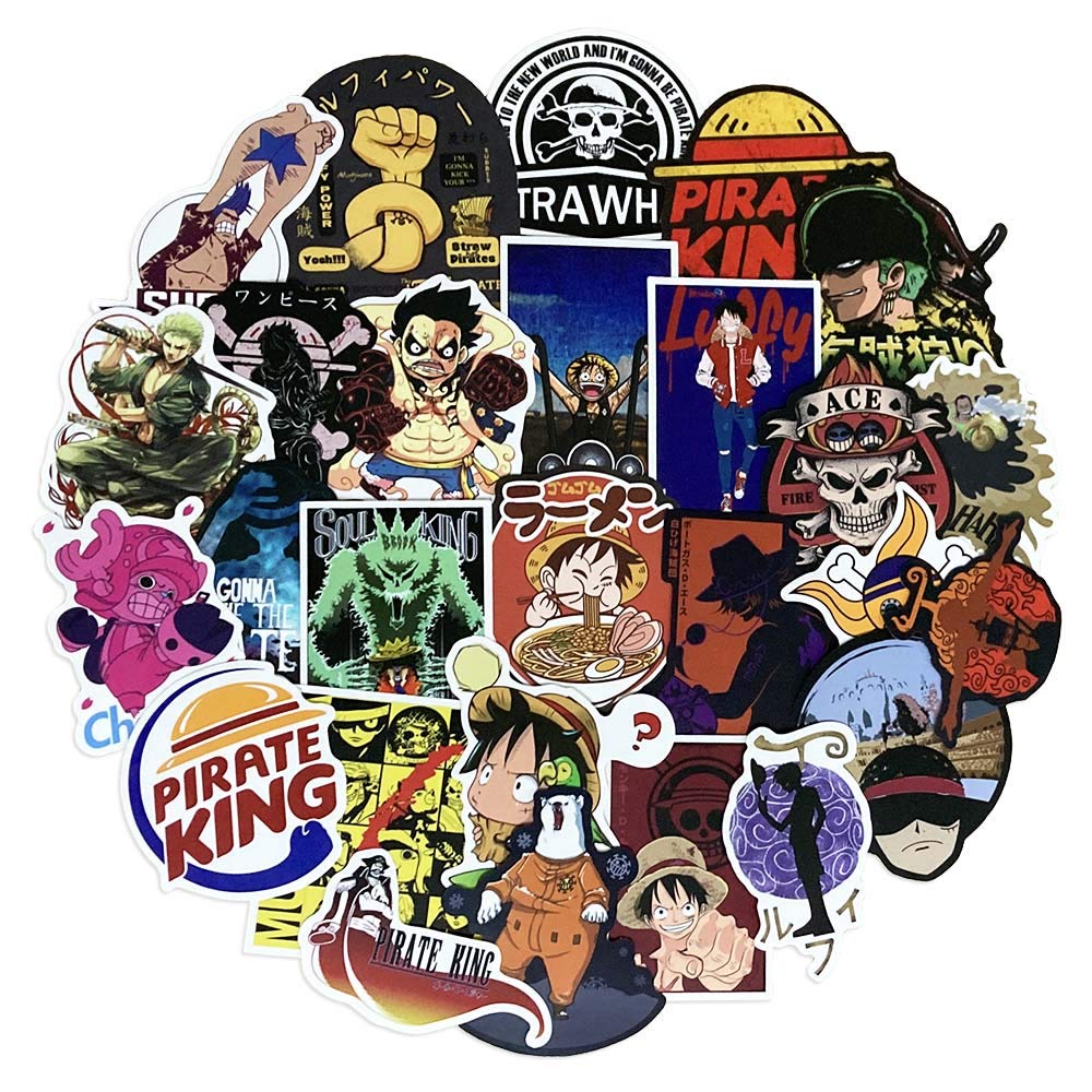 Buy 100Pcs of Stickers of One Piece, Anime Cartoon Vinyl Decals for ...