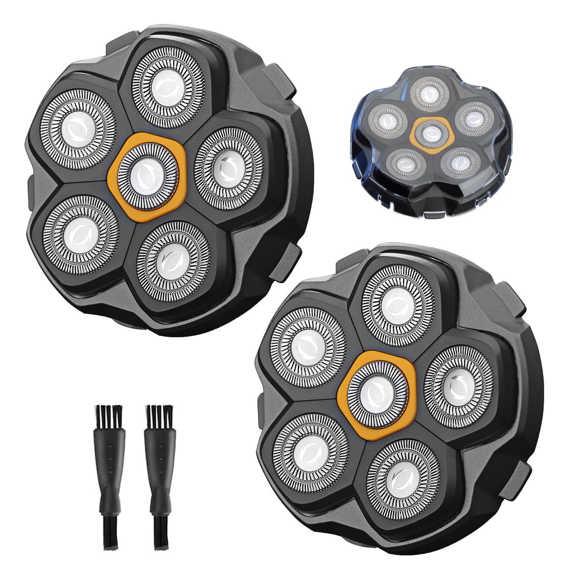 Amazon.com: 2 Pcs 6 Blade Magnetic Replacement Shaving Head, Washable Shaver Blade Heads ...