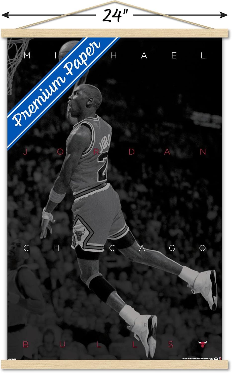 Trends International Michael Jordan – Póster de pared en blanco y negro ...