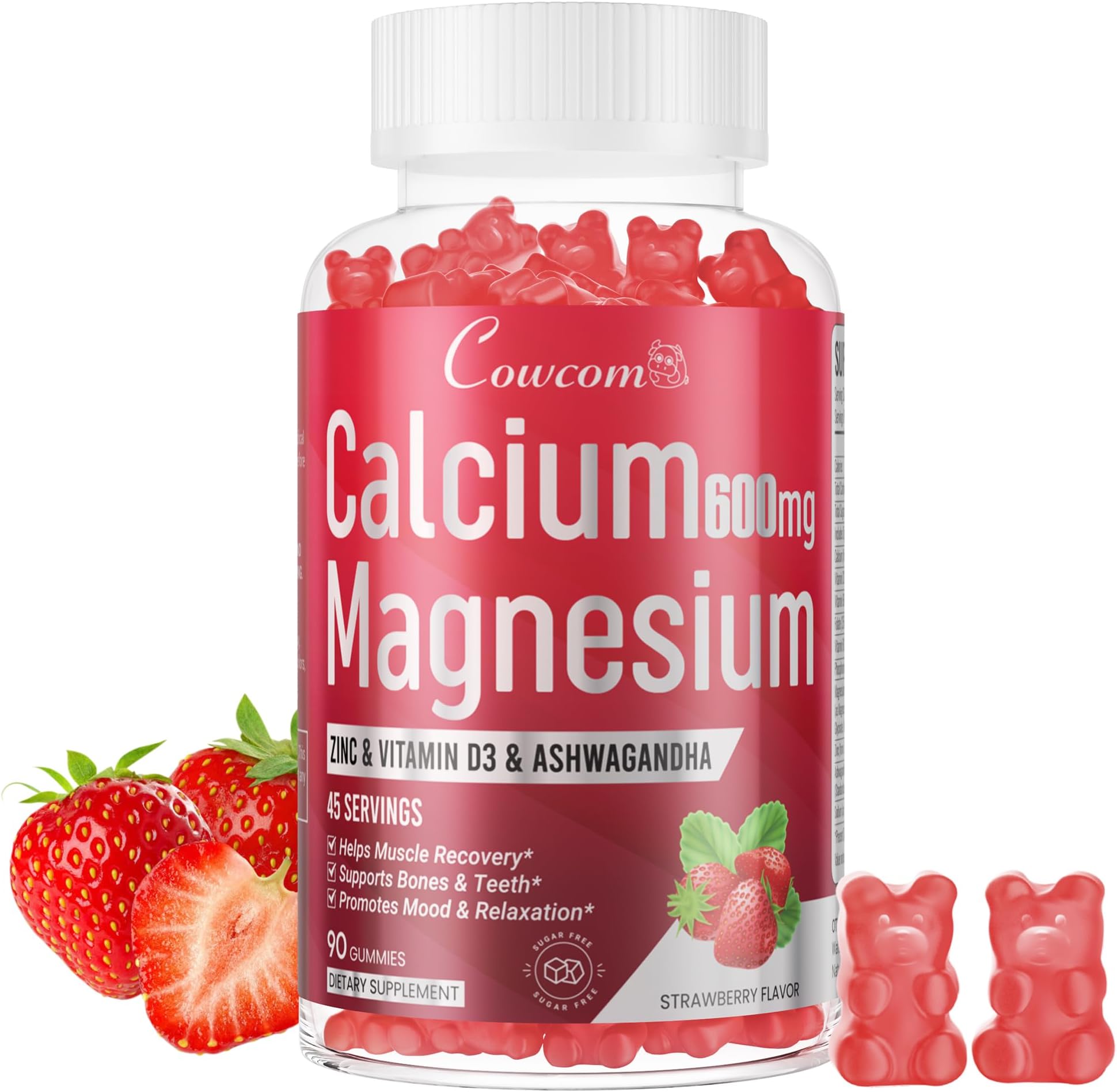 Amazon.com: Calcium Magnesium Zinc Gummies Sugar-Free with Vitamin D3 ...