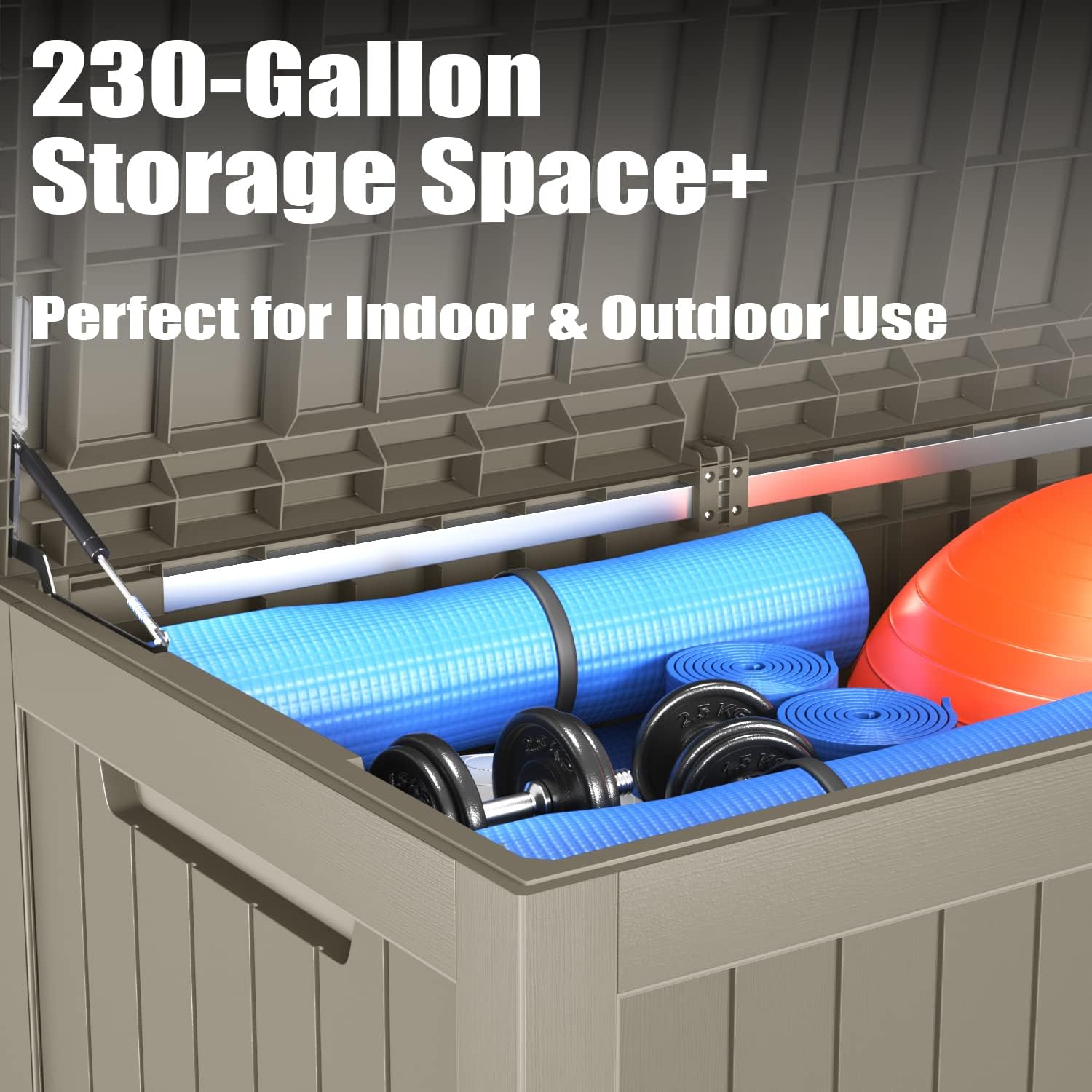 Greesum Caja grande de resina de 230 galones para almacenamiento al ...