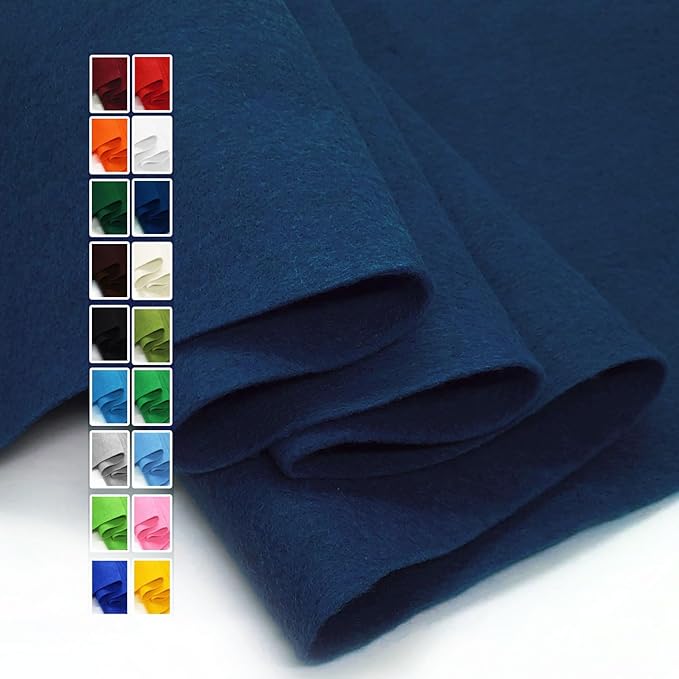 Amazon.com: Navy Blue Felt Fabric 36" X 36"(1 Square Yard), 1.6mm Thick ...