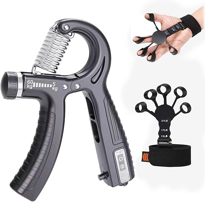 2er Set Handtrainer Unterarmtrainer, Einstellbarer， Widerstand 5-60kg ...