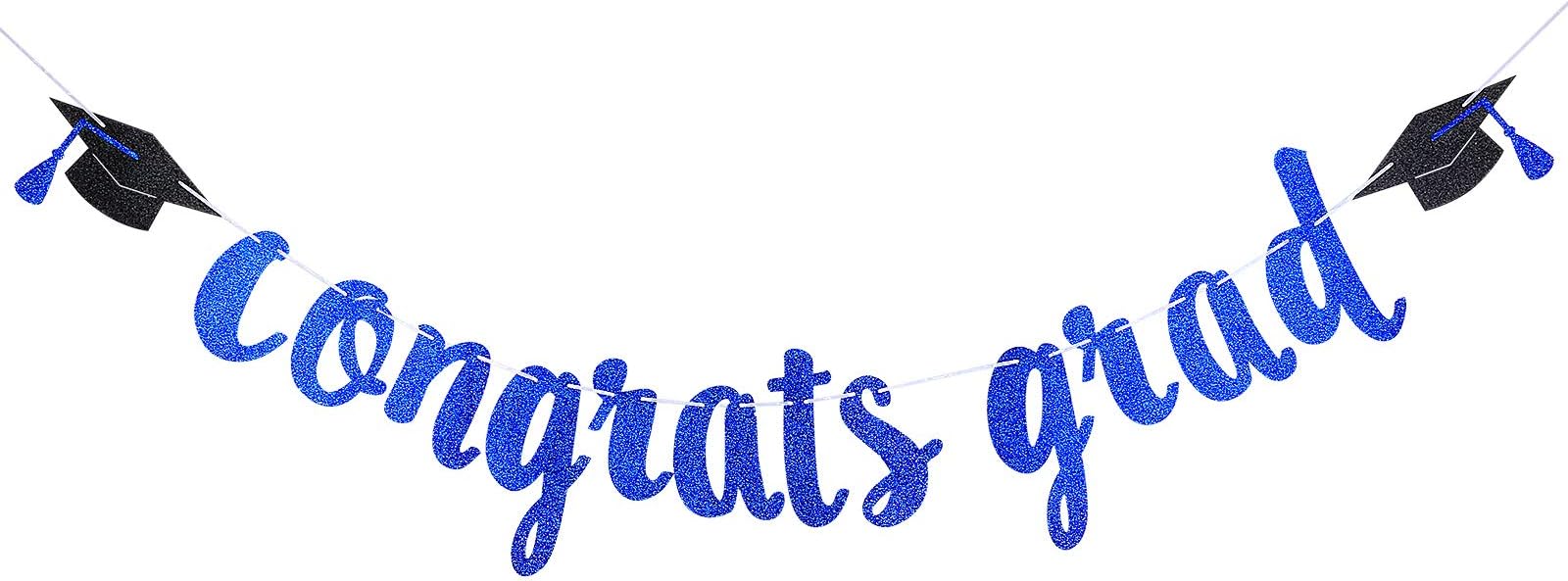 Amazon.com: Gexolenu Blue Congratulats Class of 2024 Graduation Theme ...