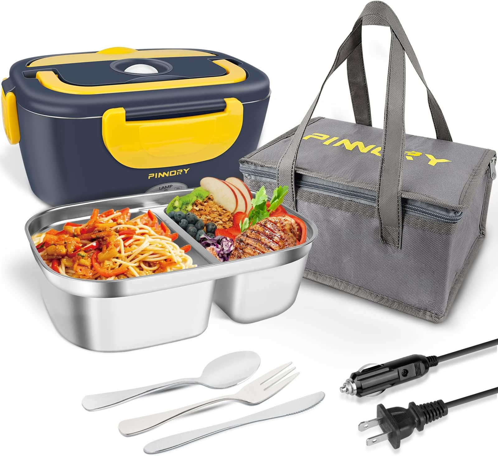 Amazon.com: MDHAND Heated Lunch Boxes For Adults, Electric Lunch Box ...