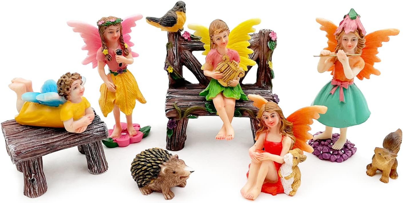 Amazon.com: Bits and Pieces - Set of Four Adorable Hand Painted Winged ...