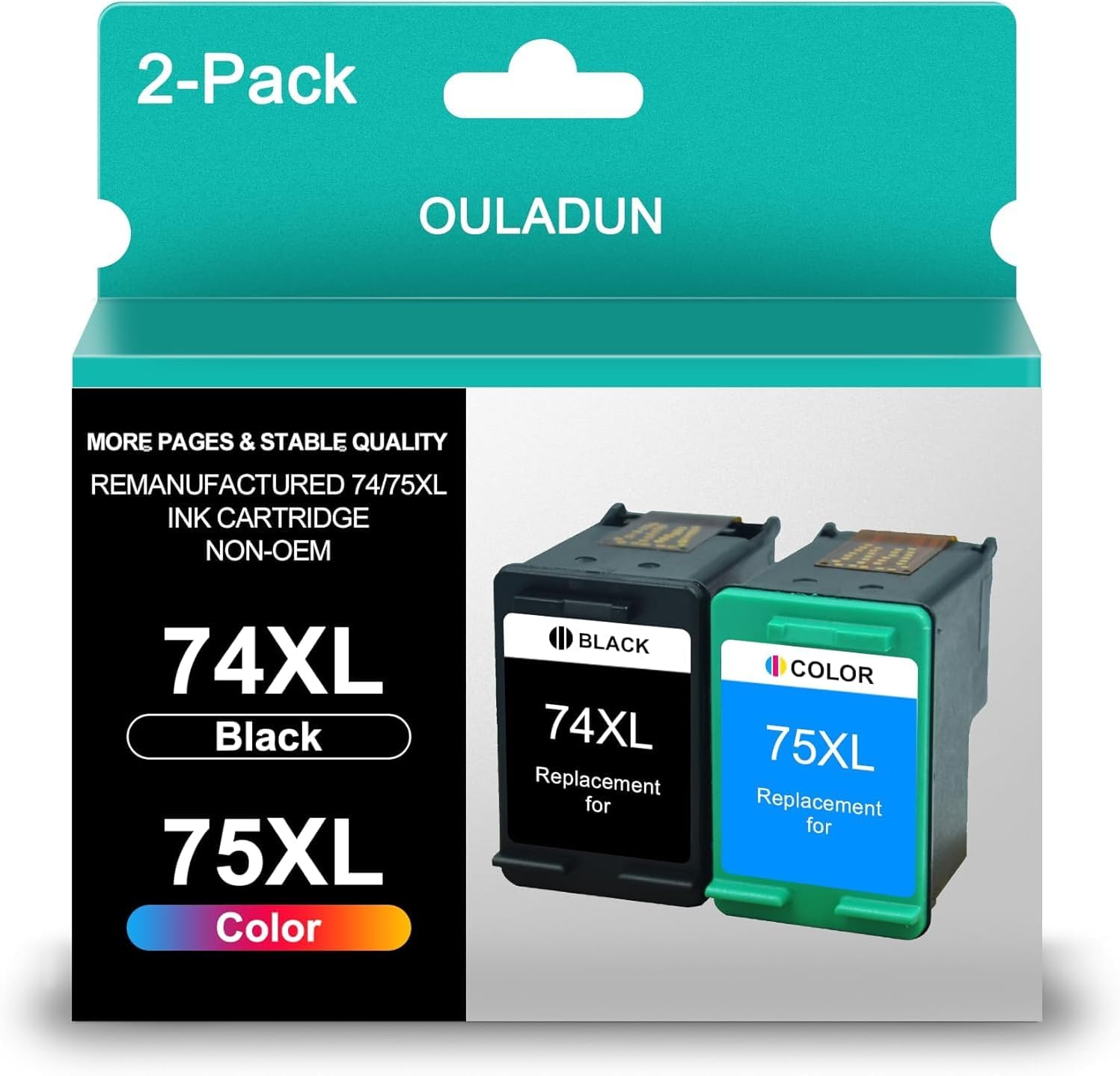 Amazon.com: 74XL 75XL Ink Cartridges Combo Pack Remanufactured for HP ...