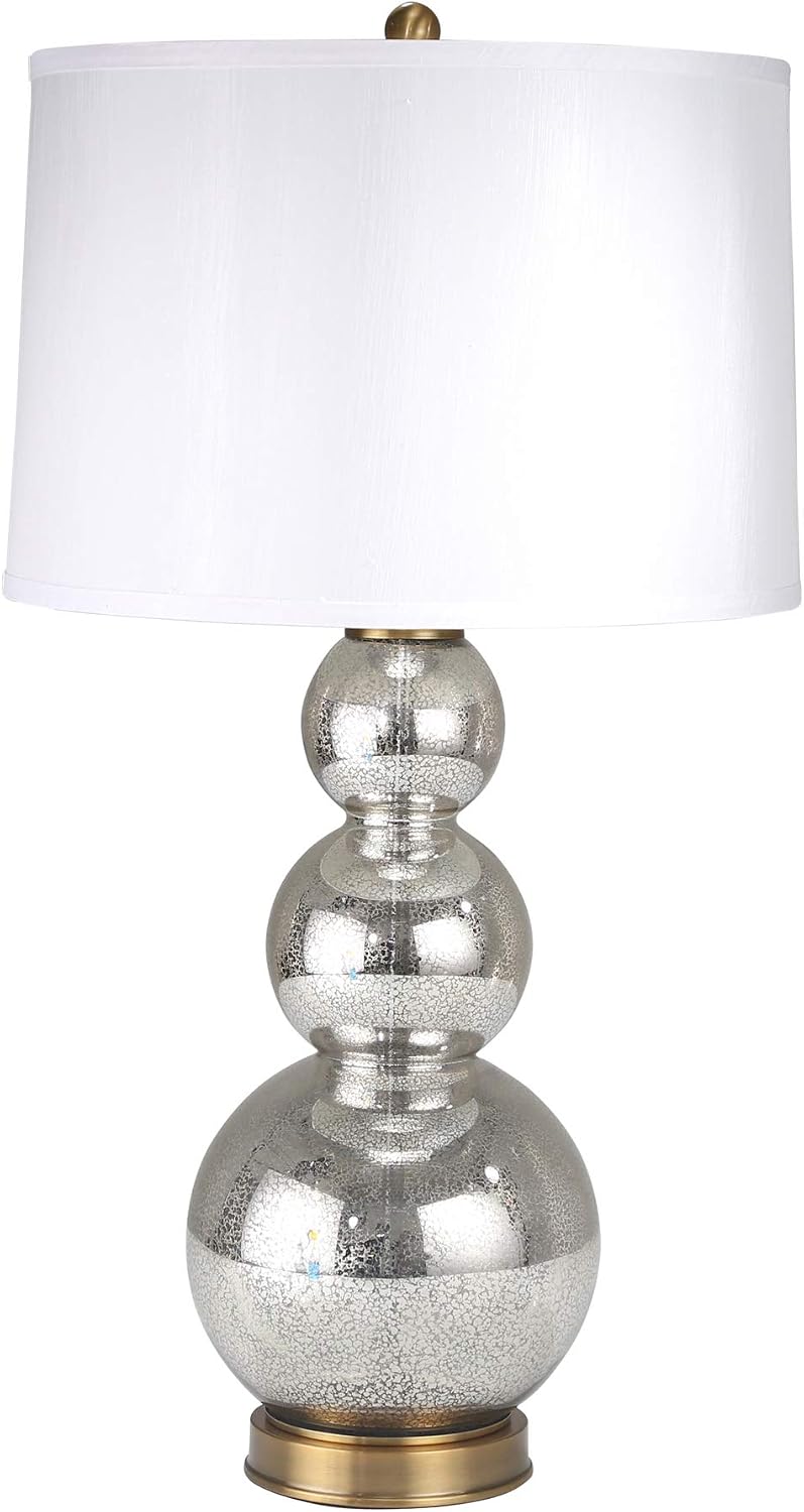Glass Triple Ball Table Lamp USB Port, Silver, 34" - Amazon.com