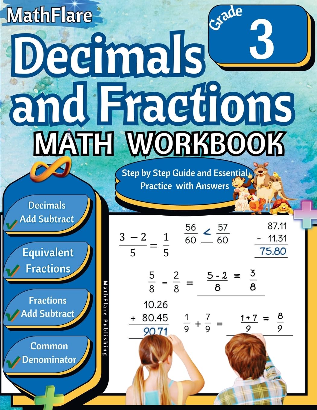 Buy Decimals and Fractions Math Workbook 3rd Grade: Fractions and ...