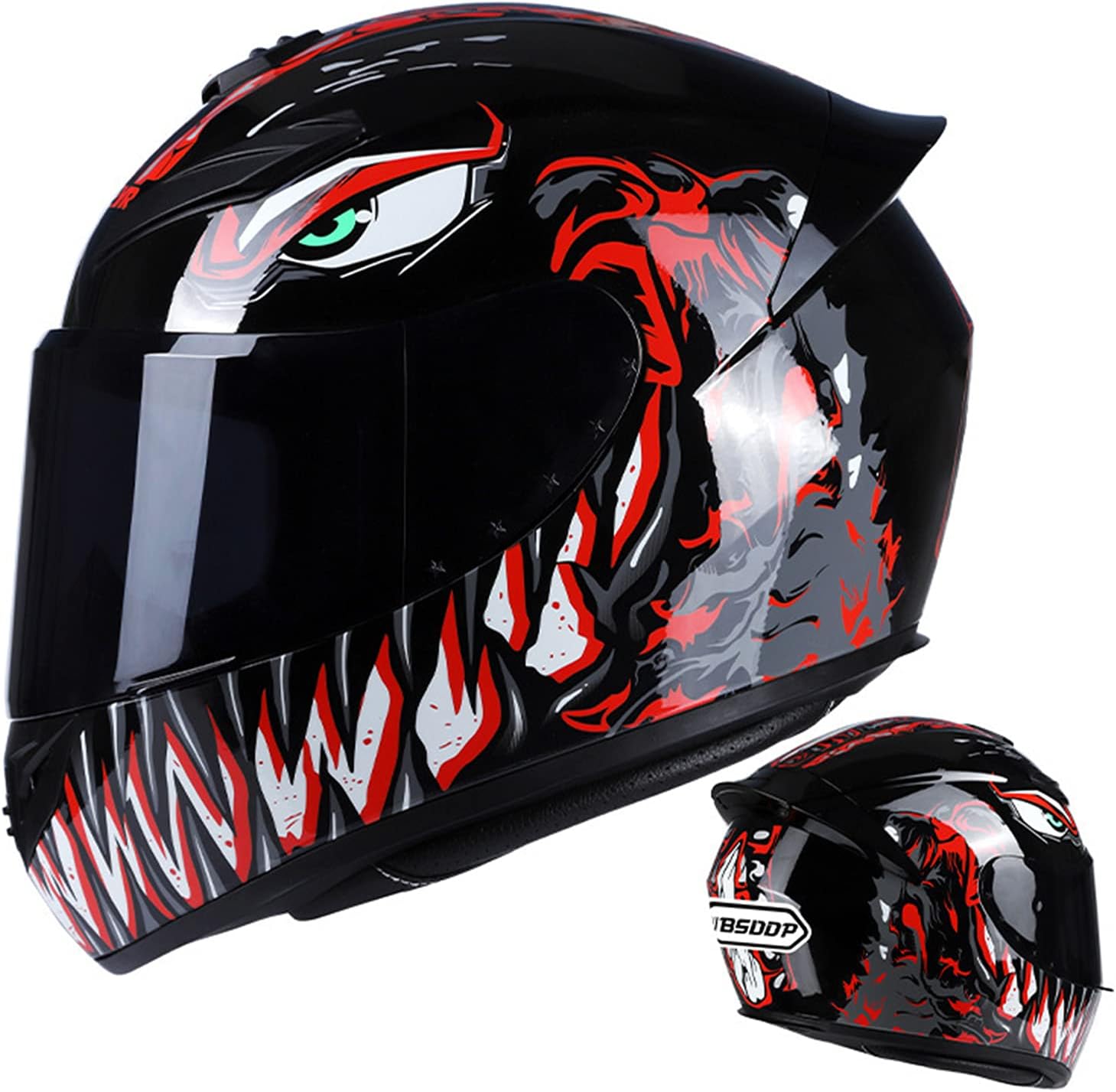 BaoFuStore Motorrad Integralhelm,Motorrad Moped Street Bike Racing ...
