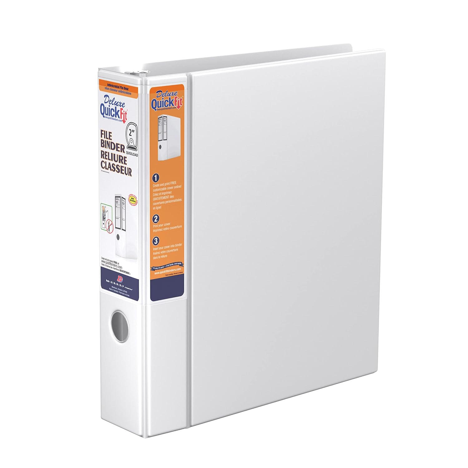 QuickFit 2-Inch Heavy-Duty File Binder, Double-Hinged, D-Ring, Finger ...