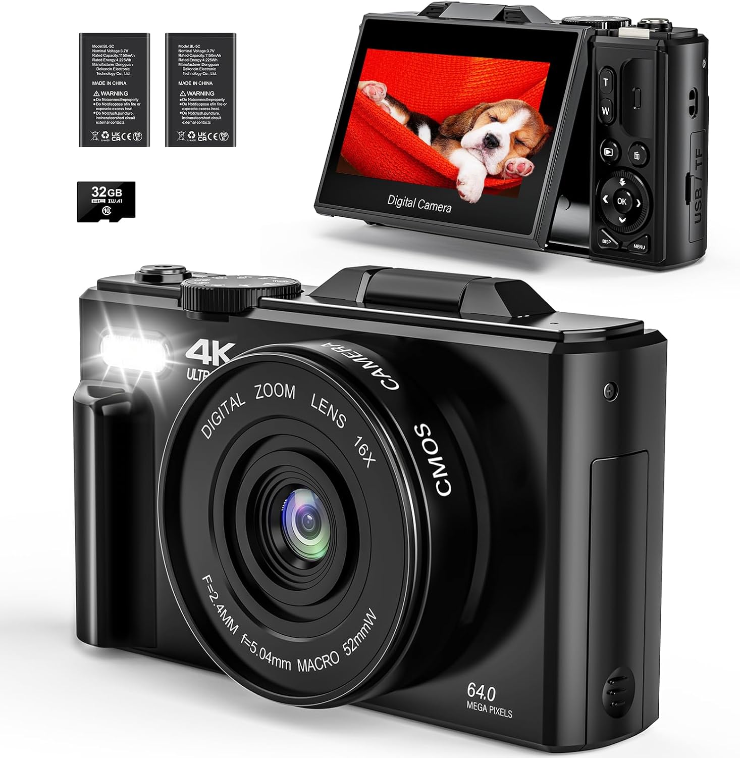 Amazon.com : 4K Digital Camera - 64MP UHD Auto-Focus Digital Cameras ...