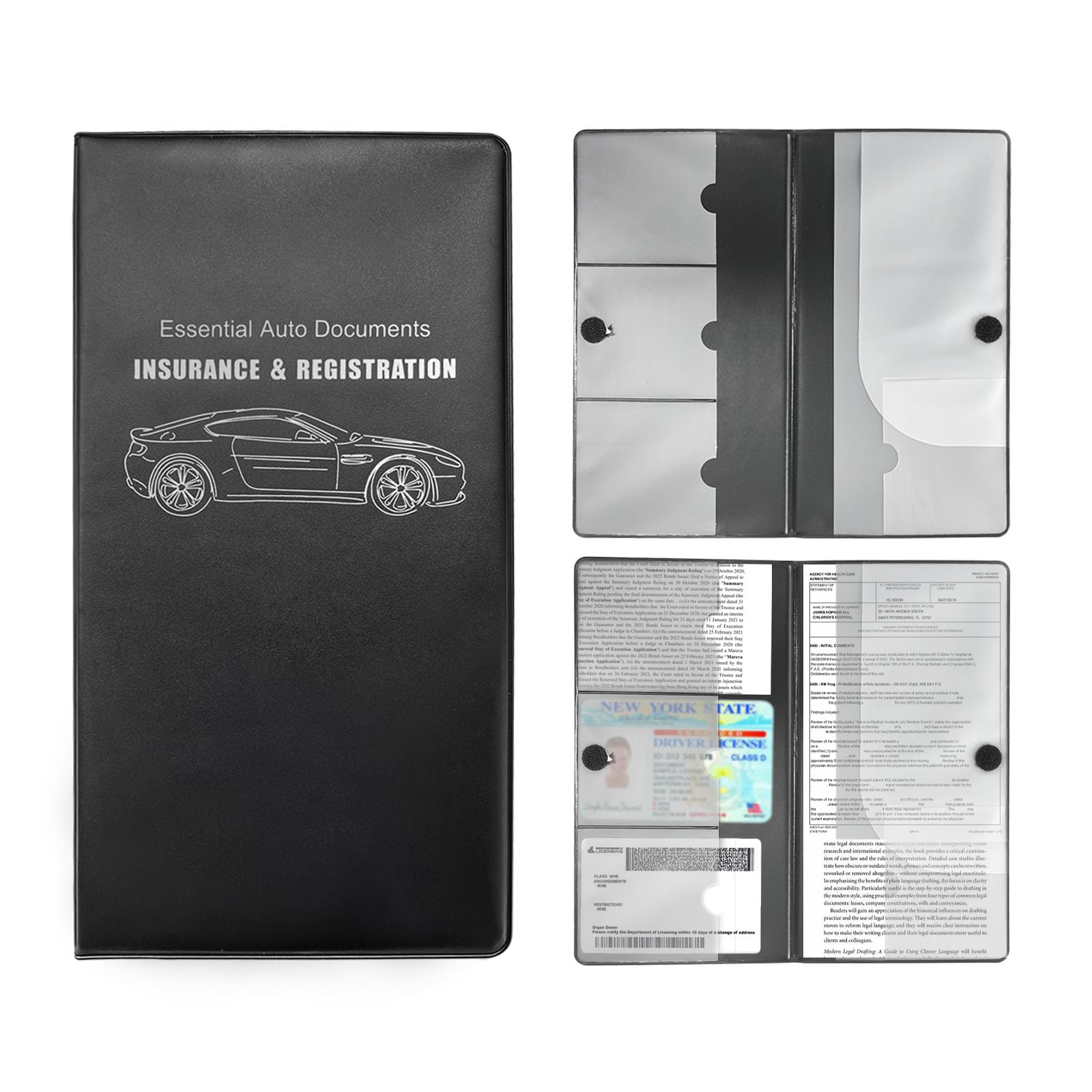 Amazon.com: Dickno Car Registration and Insurance Holder, 10.39''×9.56 ...