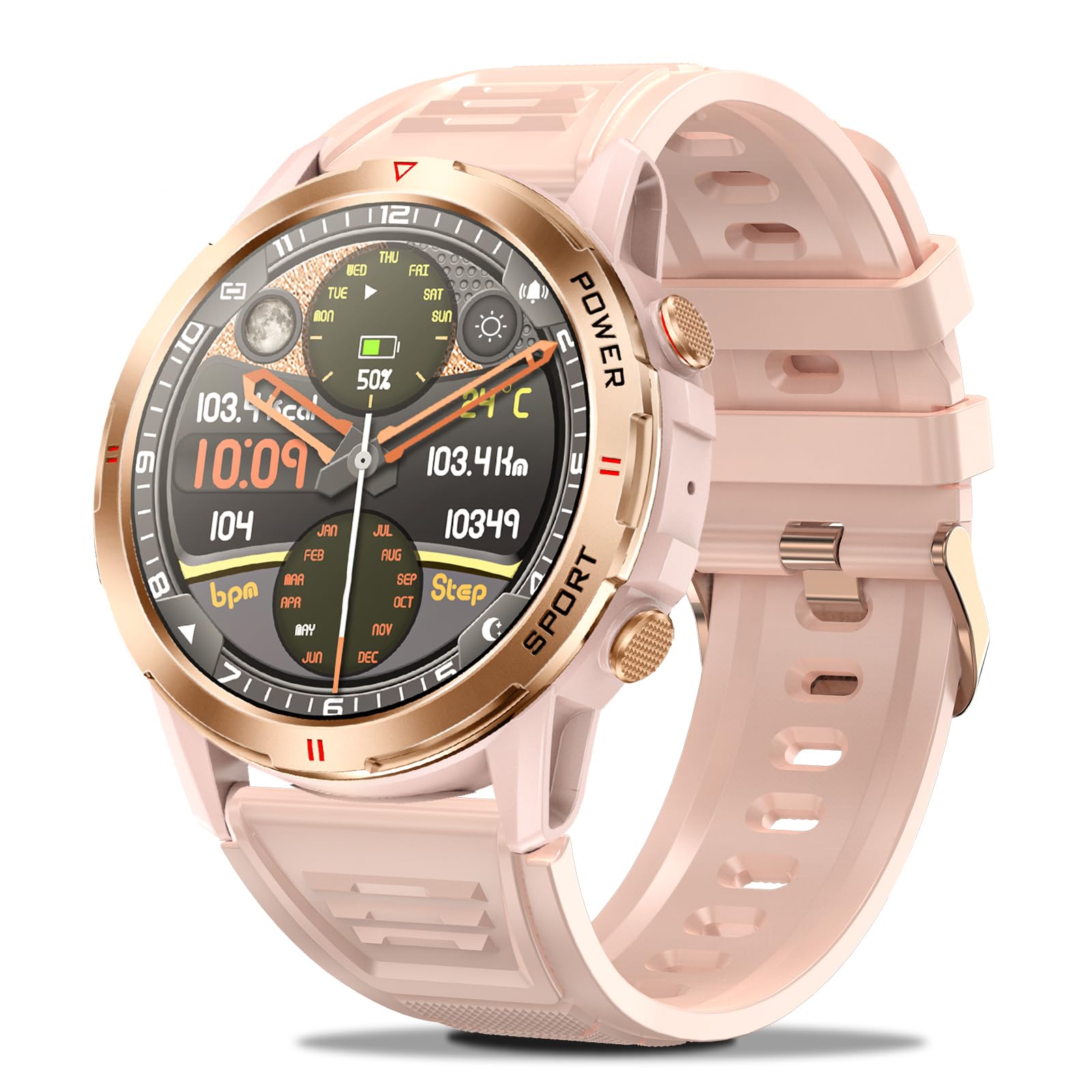 Amazon.com: Weofly Smart Watch for Women Men, 1.43" AMOLED Smartwatch ...