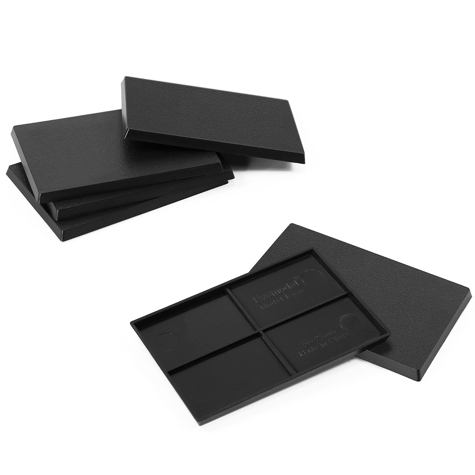 Amazon.com: Evemodel Rectangle Model Bases Black Plastic for Wargames ...