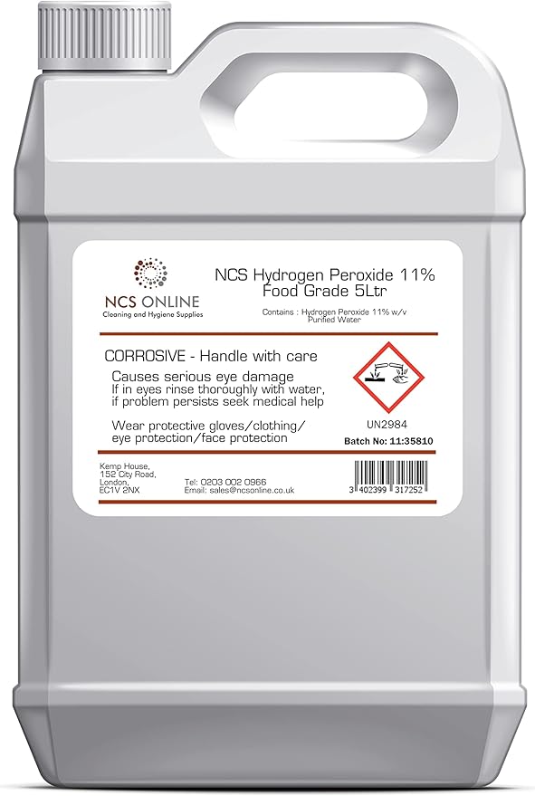 NCSONLINE Hydrogen Peroxide (11%) 5 Litre Pure Grade H2o2 : Amazon.co ...