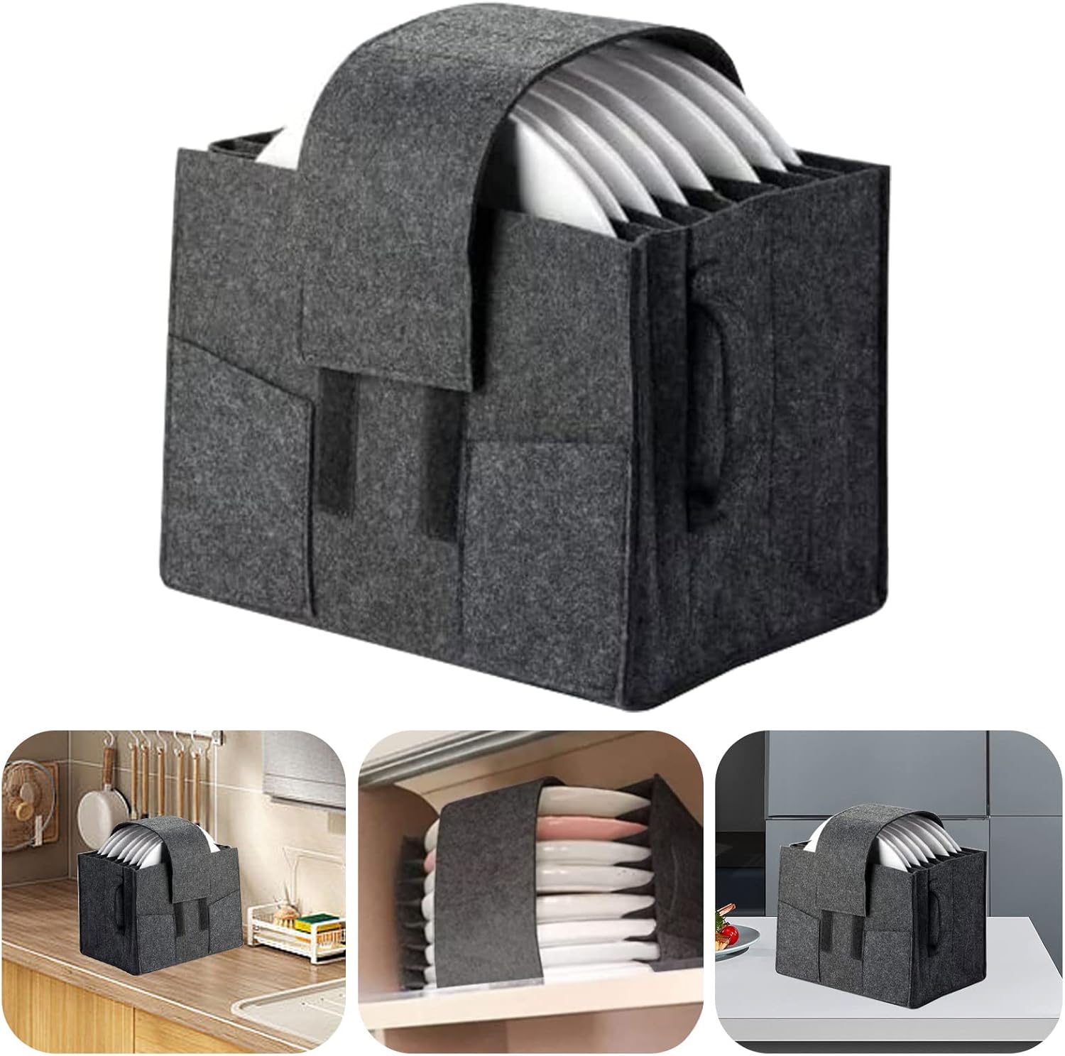 Plate Storage Containers, Motorhome Kitchen Cupboard Storage for 8 ...