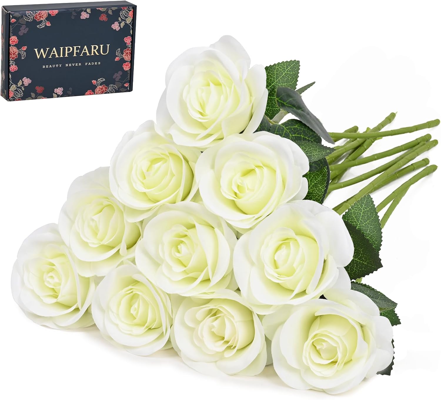 Amazon.com: Waipfaru Fake Roses Artificial Flowers, Artificial White ...