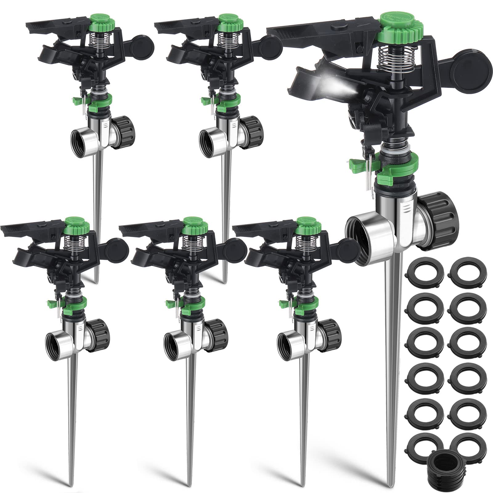 Pulsating Sprinklers with Metal Spike, Adjustable Rotating Impact ...