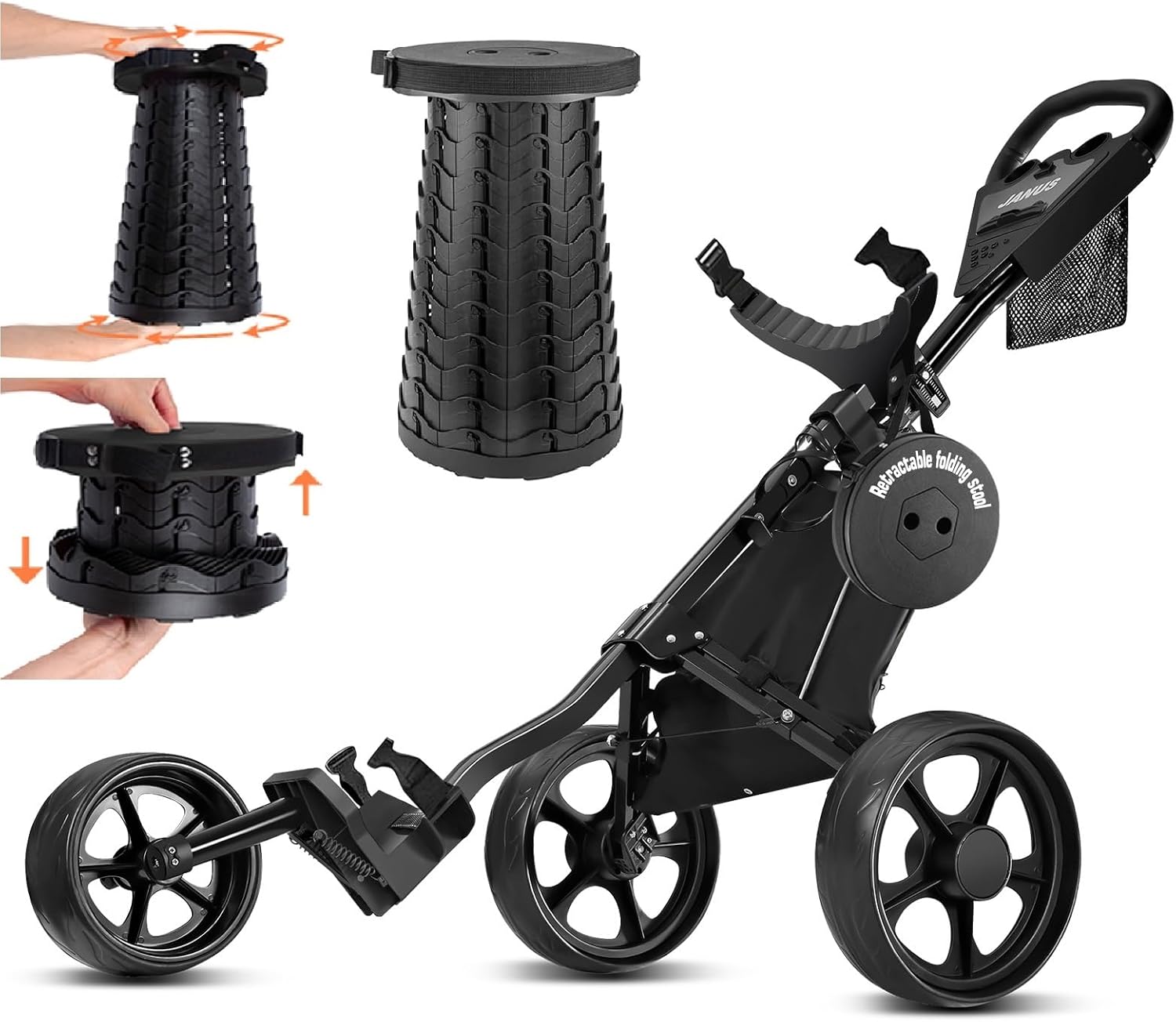 Foldable Golf Push Cart by JANUS - Lightweight and Convenient Golf Bag ...