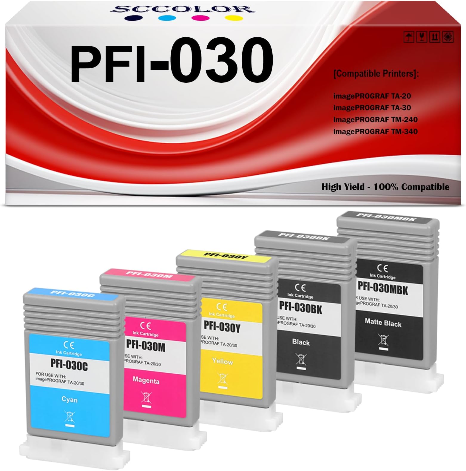 Amazon.com: Canon Cyan Ink 55m (PFI-030C) for Canon imagePROGRAF TA-20 ...