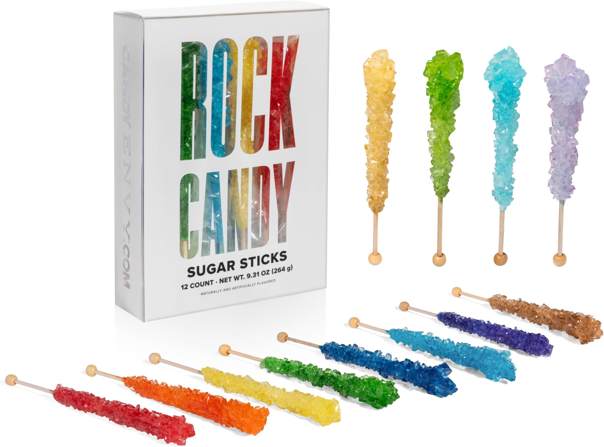 Amazon.com : Extra Large Rock Candy Sticks: 36 Light Blue Cotton Candy ...