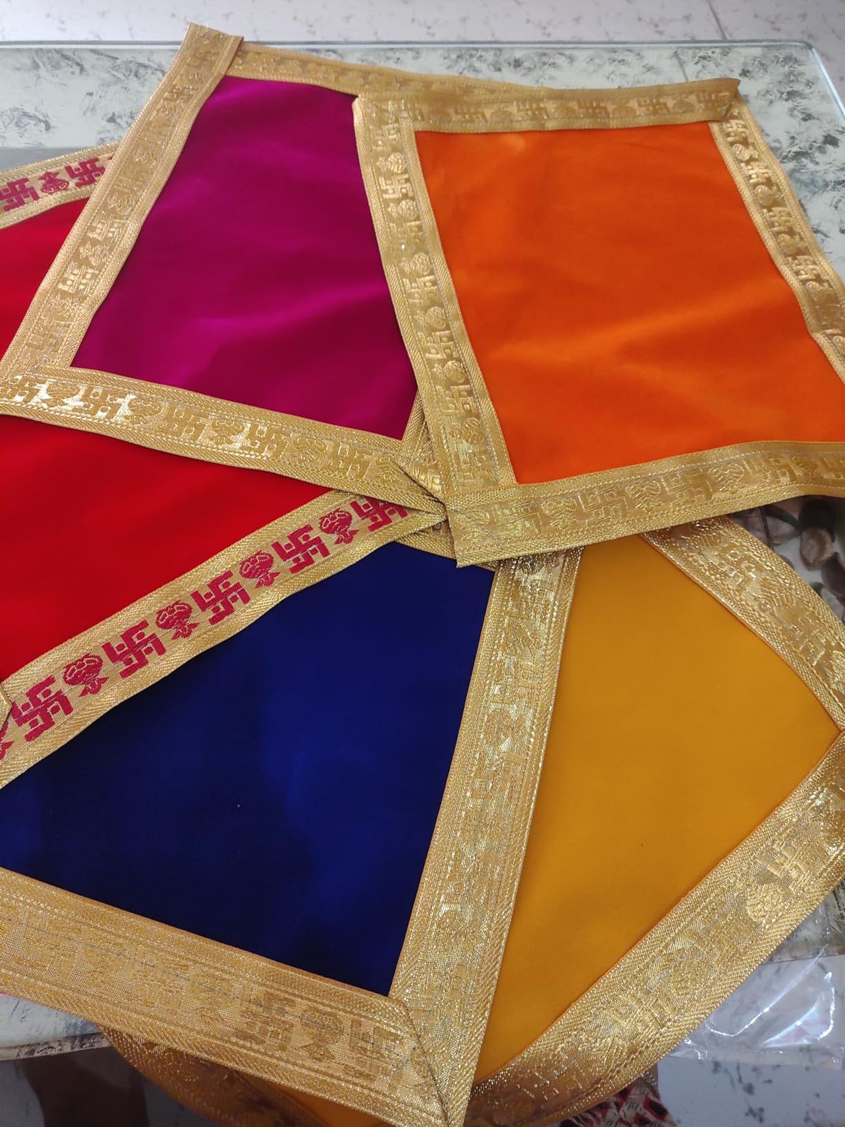Reliable Multicolour Puja Assan Velvet Puja Cloth/Puja Aasan/Puja ...