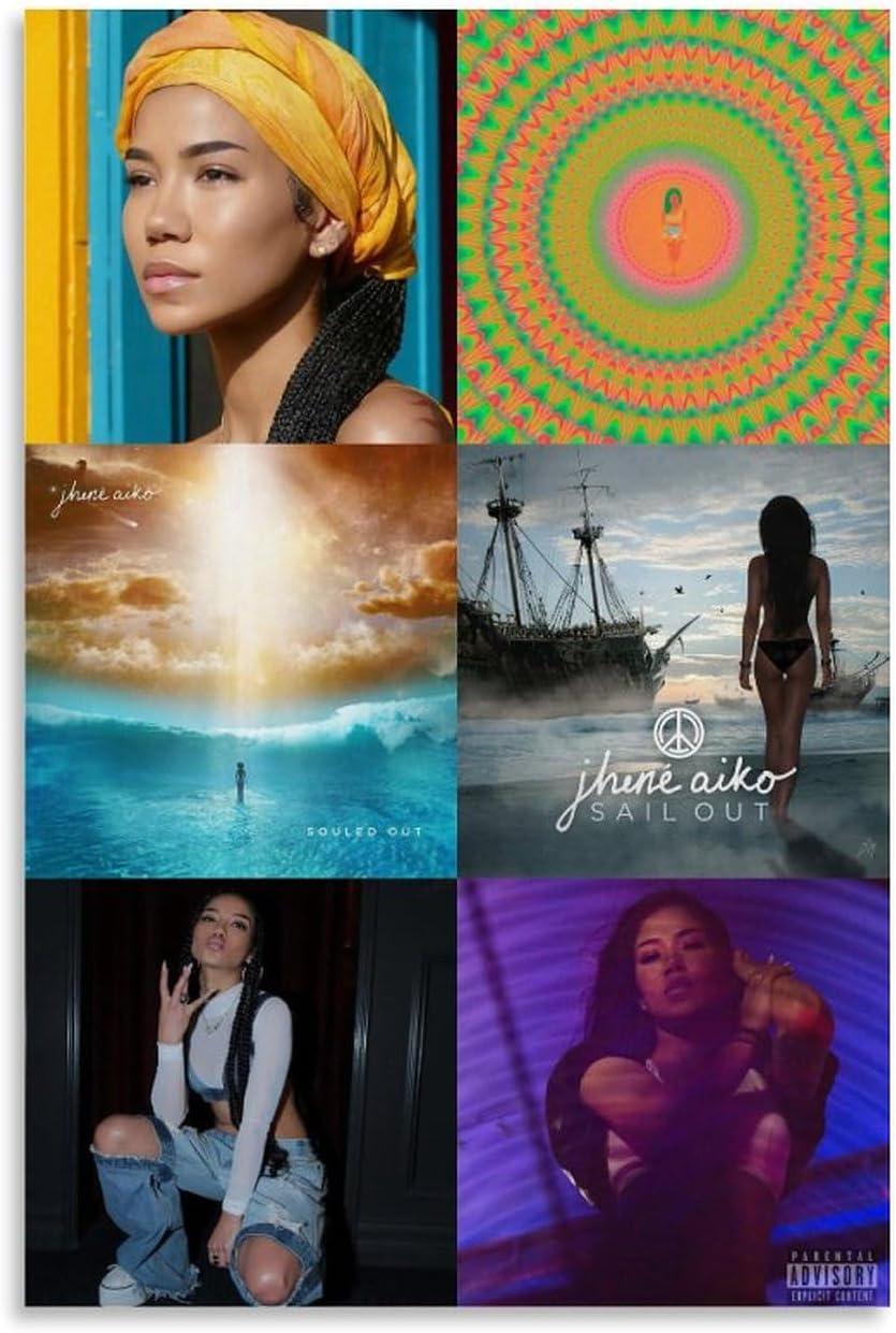 Amazon.com: bLackT Jhene Poster Aiko Music Album Collage Canvas Art Painting Decor Wall Posters ...