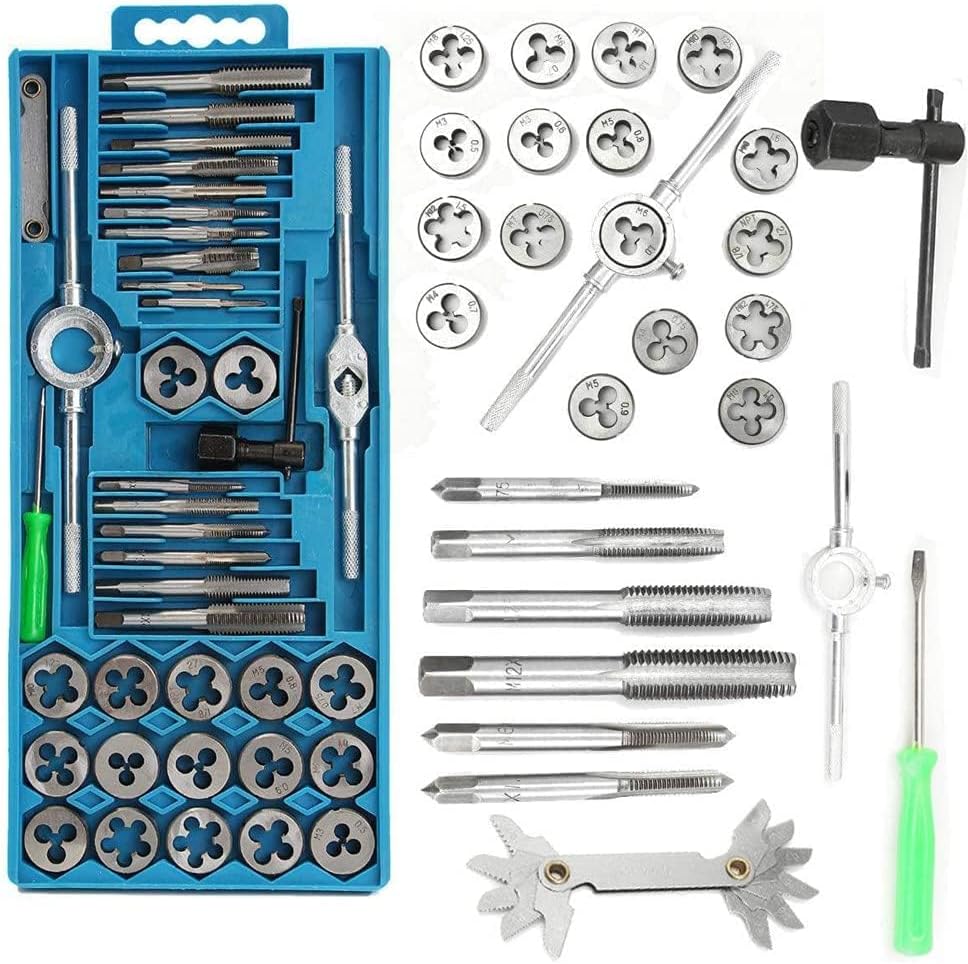 Hetkrishi 12pcs Threading Tap & Die Set M6-M12,Metric Sizes,Tap & Dies ...