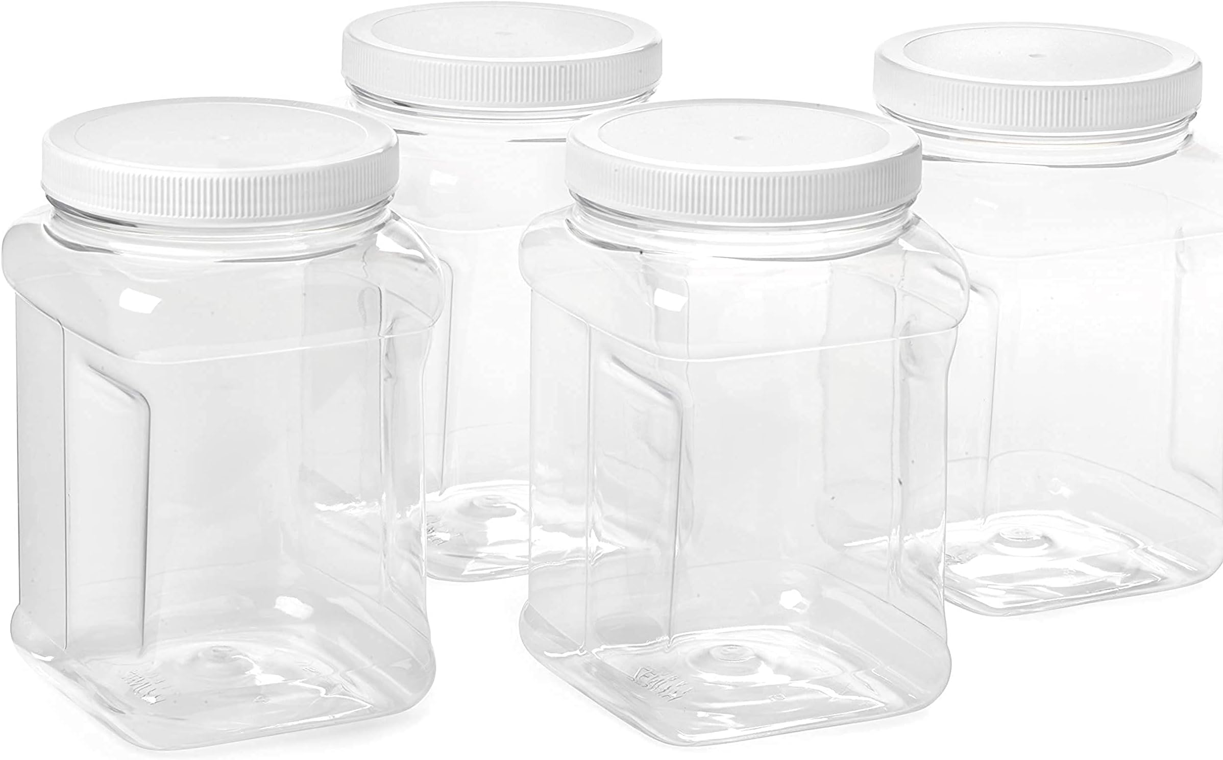 Amazon.com: Half Gallon Plastic Jar with Airtight Leakproof Plastic Lid ...