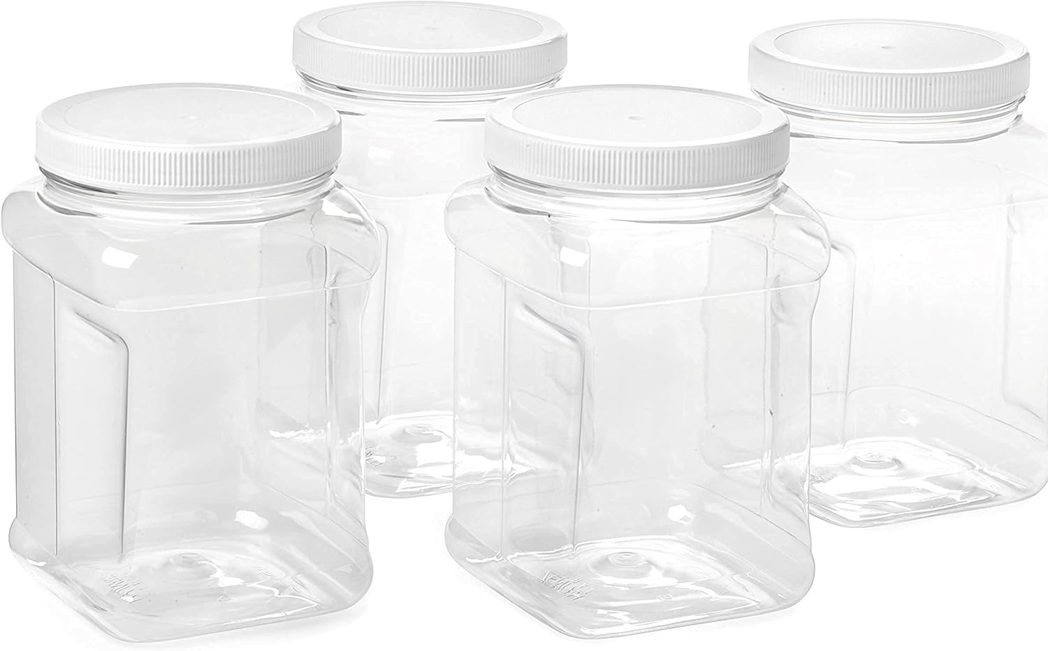 Amazon.com: Half Gallon Plastic Jar with Airtight Leakproof Plastic Lid - Dishwasher Safe, Food ...