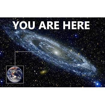 Amazon.com: You are Here Galaxy Retro Solar System Human Earth Location ...