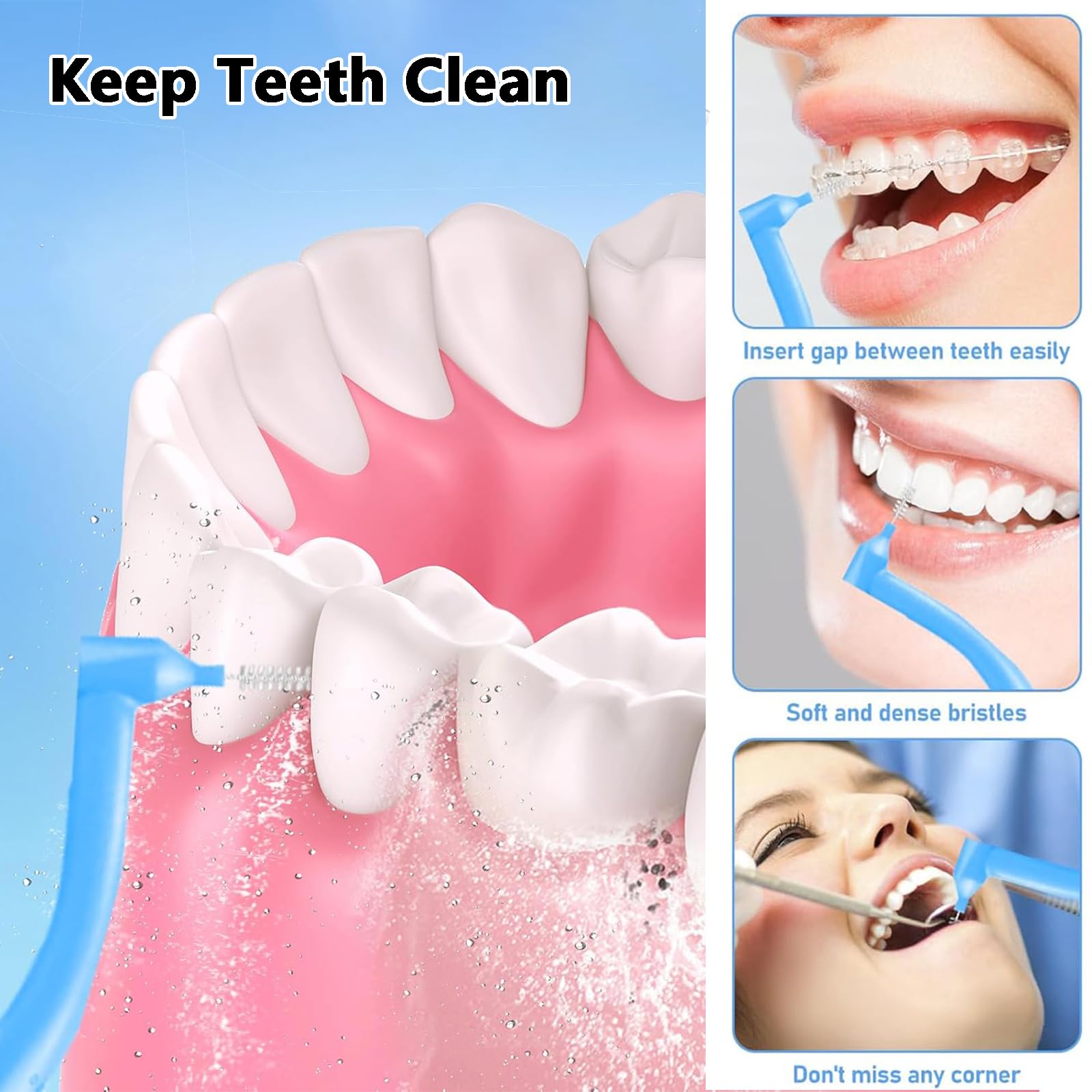 30 PCS Interdental Brushes, Dental Brushes, Tepe Brushes, 5 Sizes Soft ...