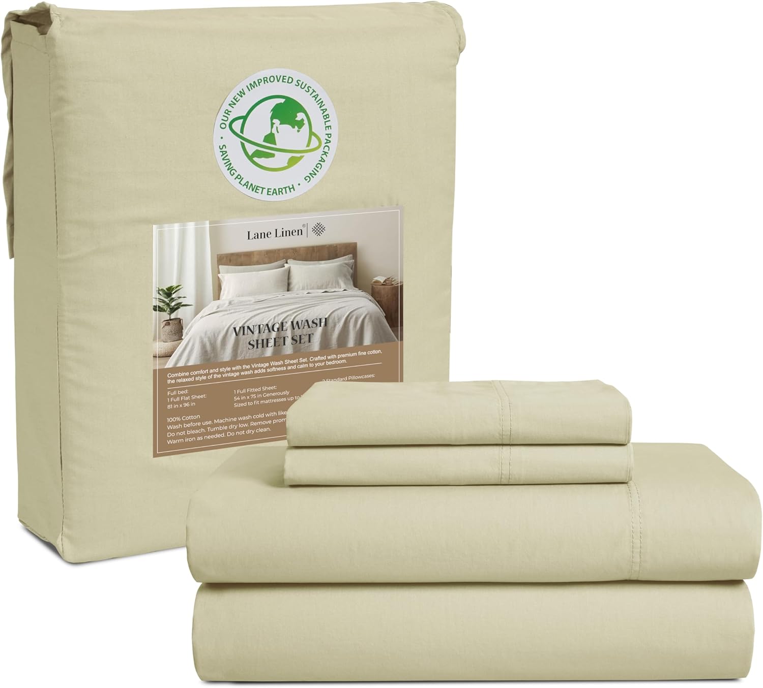 Amazon.com: LANE LINEN Sheet Sets Full Size Bed - 100% Cotton Full Size ...