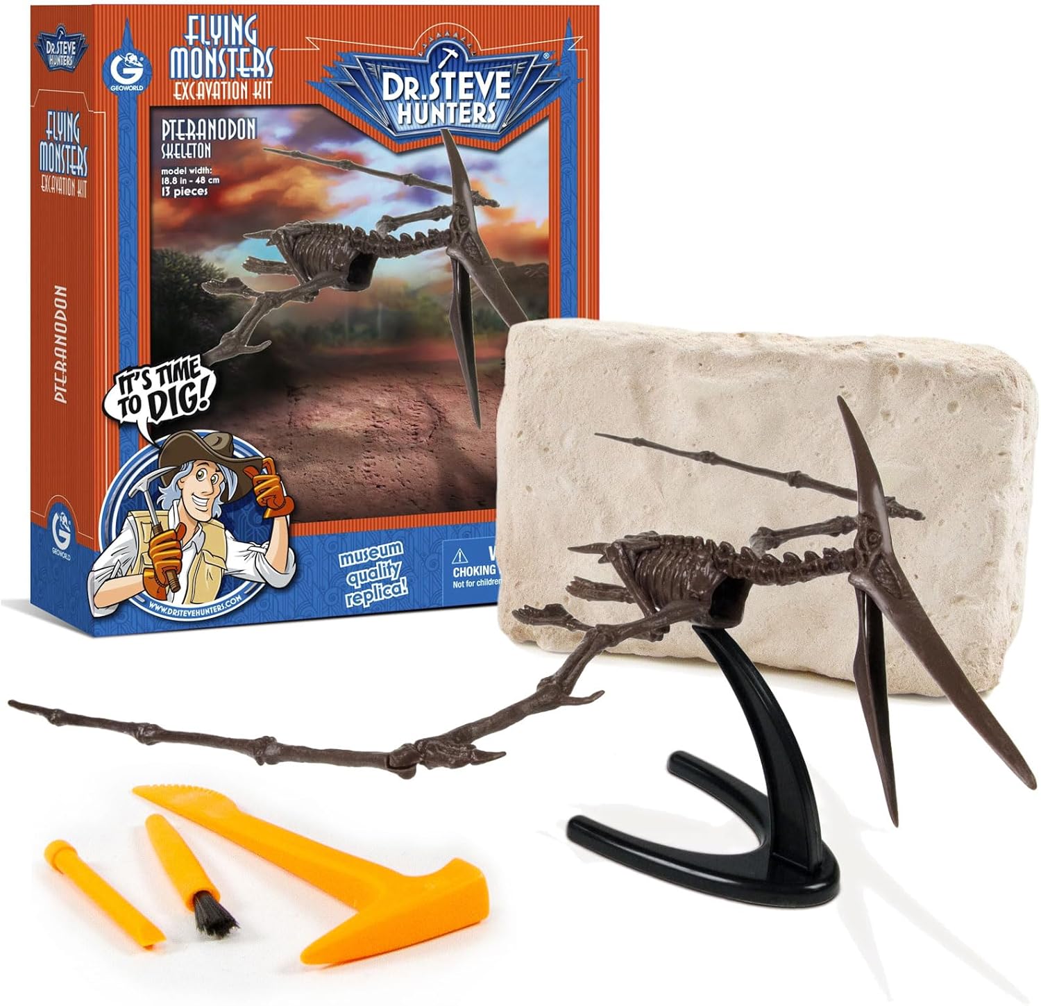 Amazon.com: Geoworld Pteranodon Dino Dig Kit – Assemble a 19-Inch ...
