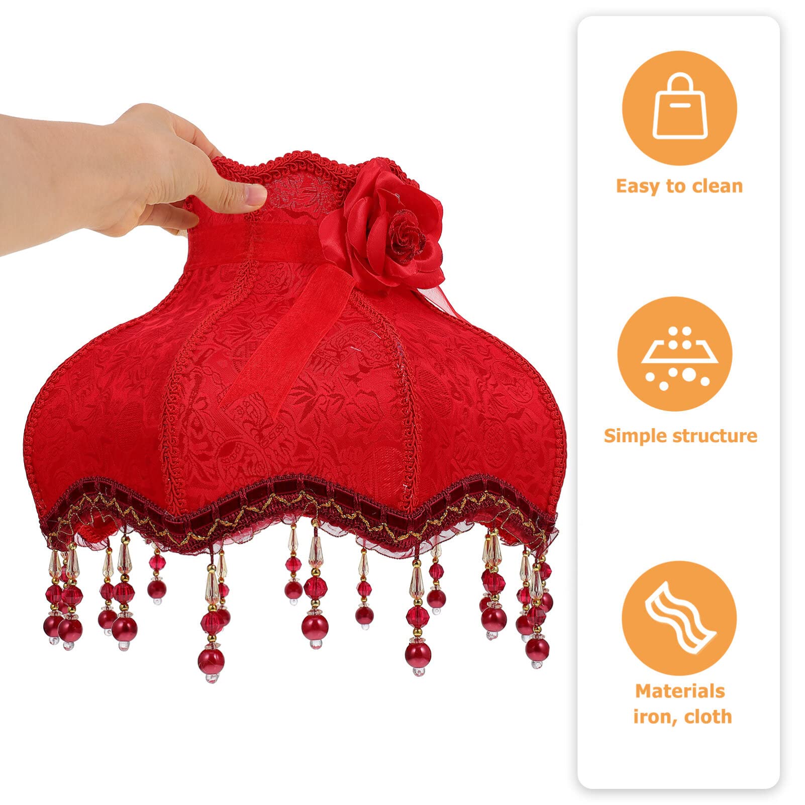 Red Victorian Lamp Shade Red Victorian Lampshade, Handsewn, Handmade