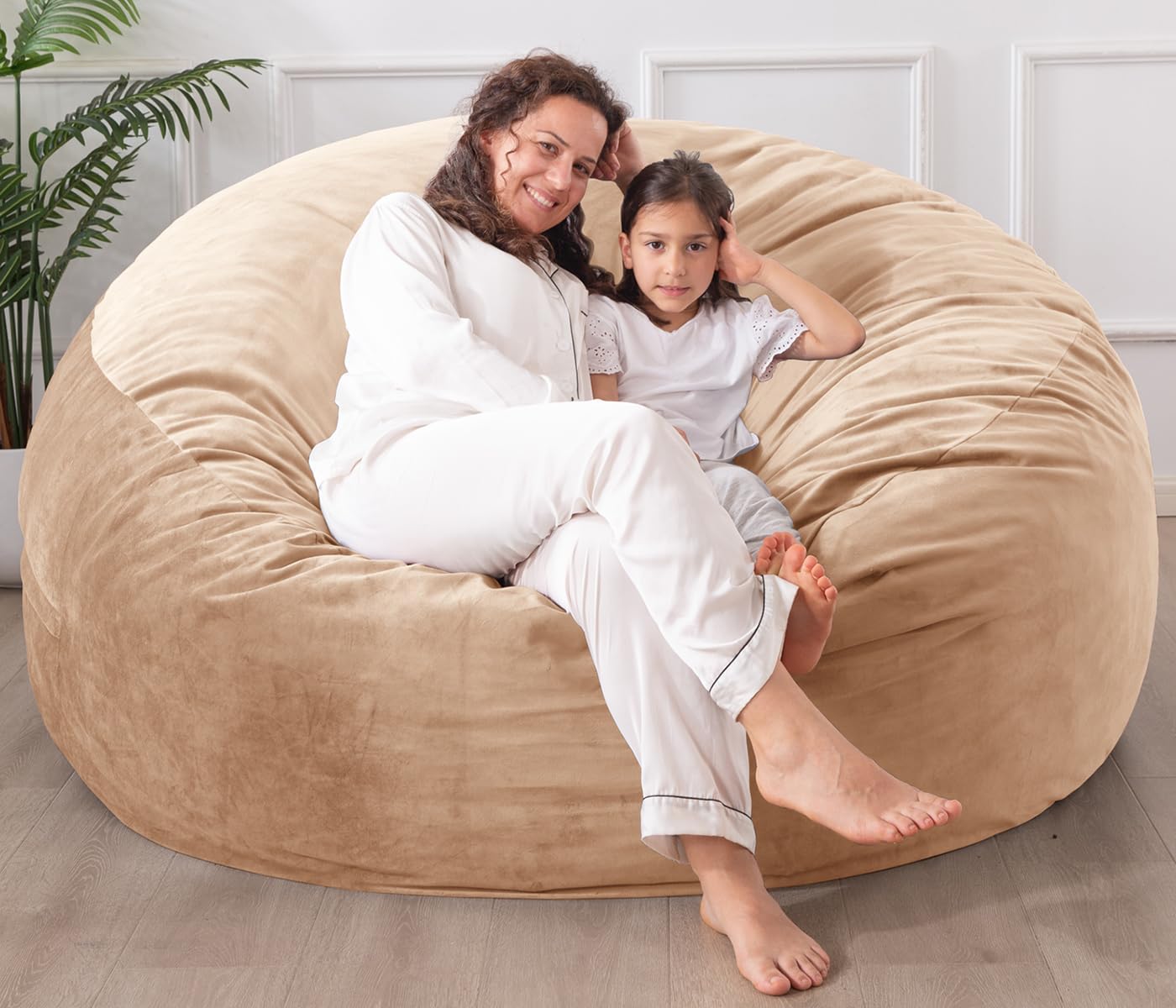 Snapklik.com : Velvet Fabric X-Large Bean Bag Chair: 5 Ft Memory Foam ...