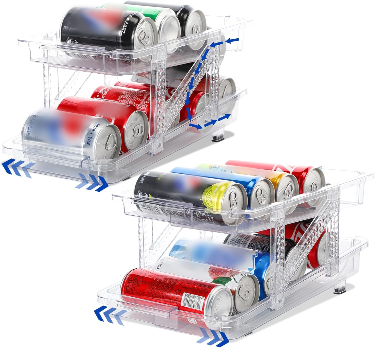 Amazon.com: Soaoo 2 Pcs Width Adjustable Rolling Soda Can Organizer for ...