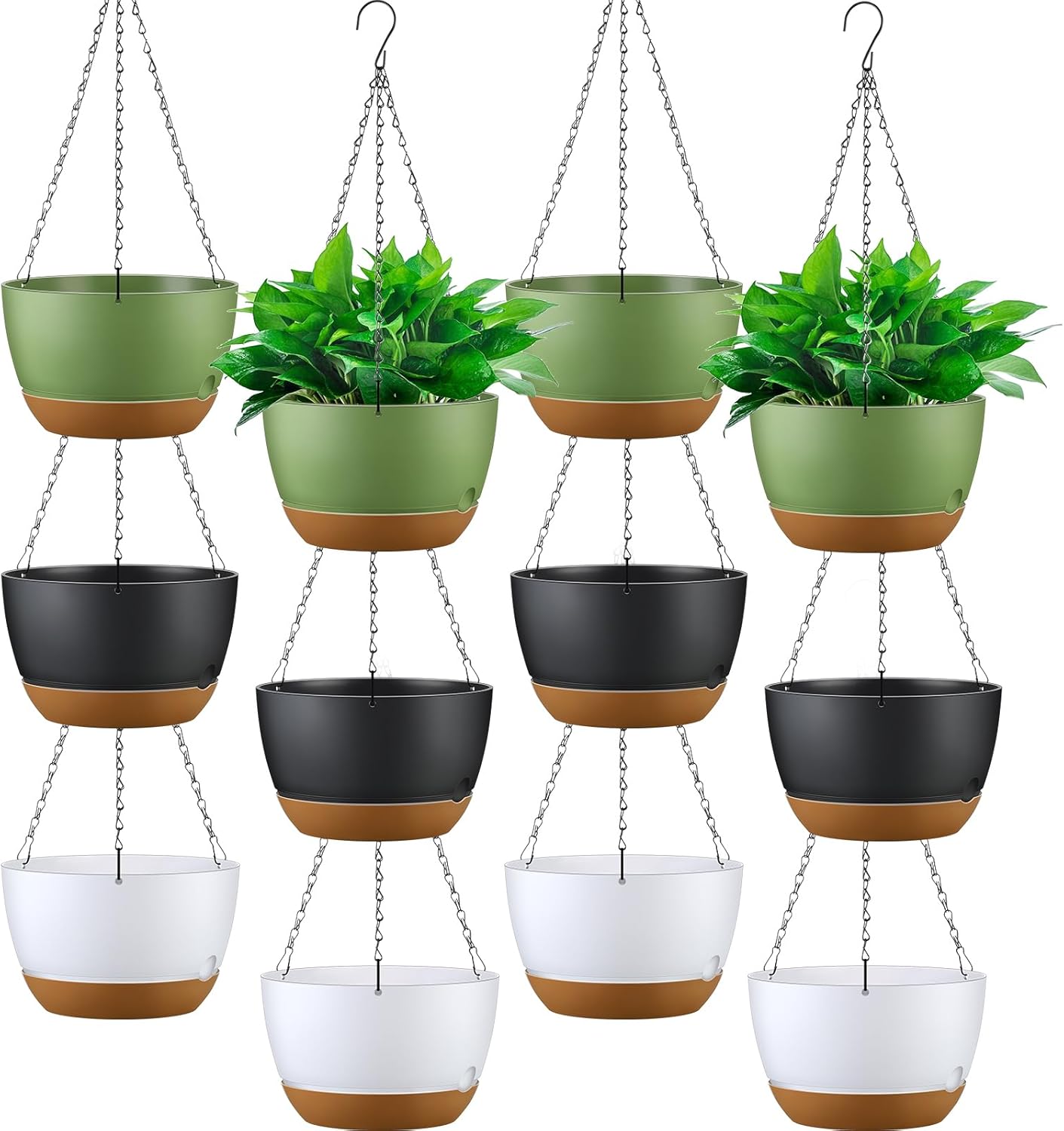 Amazon.com: Remerry 12 Pcs Plastic Hanging Planters for Indoor Outdoor ...