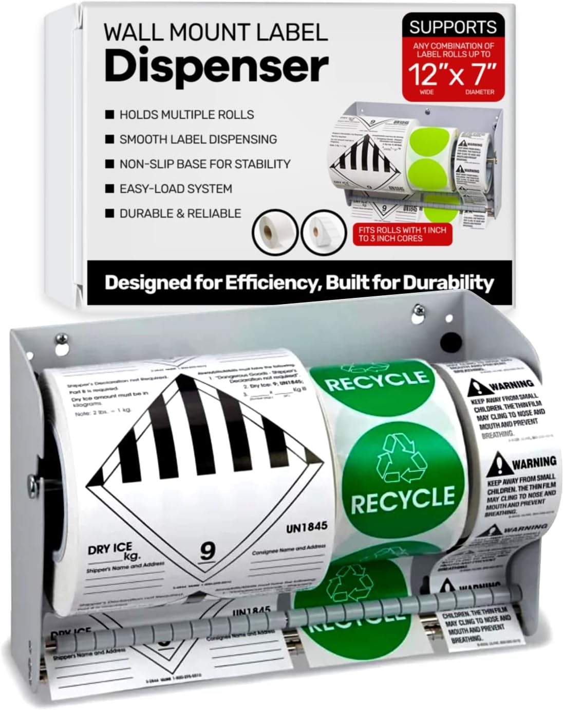 Amazon.com : Wall Mount Label Dispenser (12-1/2") - Sticker Roll ...