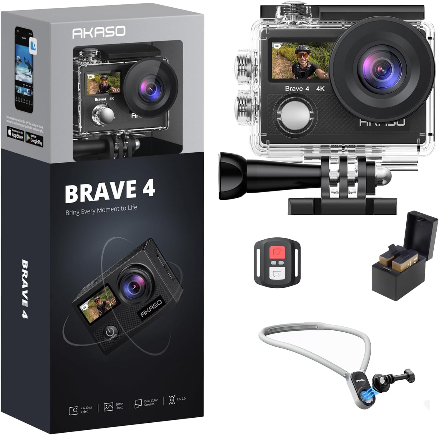 Amazon.com : AKASO Brave 4 Action Camera Magnetic Neck Mount Holder ...