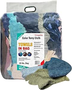 Amazon.com: SupremePlus Recycled Color Terry Cloth Rags - Super ...