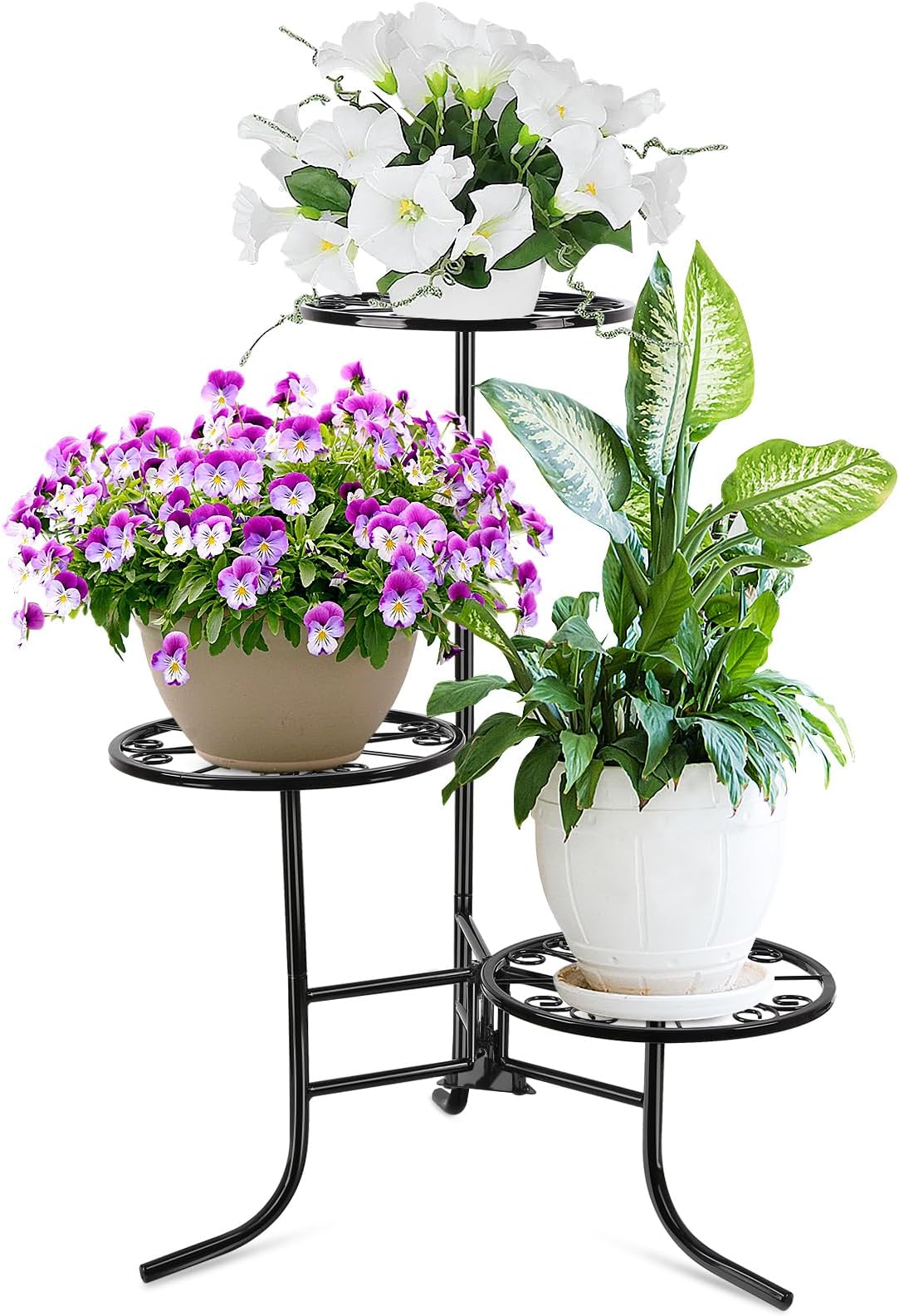 Amazon.com : DAZONE Arch Plant Stand Metal Patio Stand Rack with 3 ...