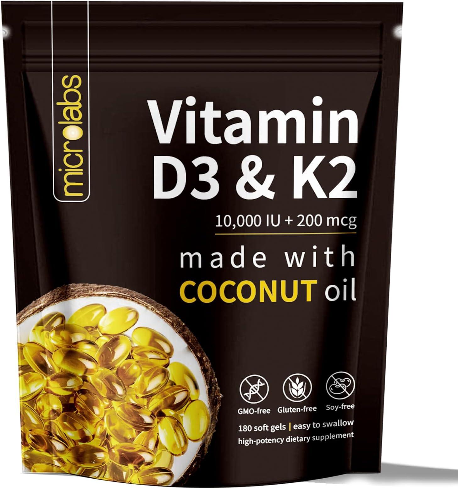 Amazon.com: MicroLabs D3 K2, Vitamin D3 K2 Supplement Softgels, 2-in-1 Vitamin D3 K2 Supplement ...