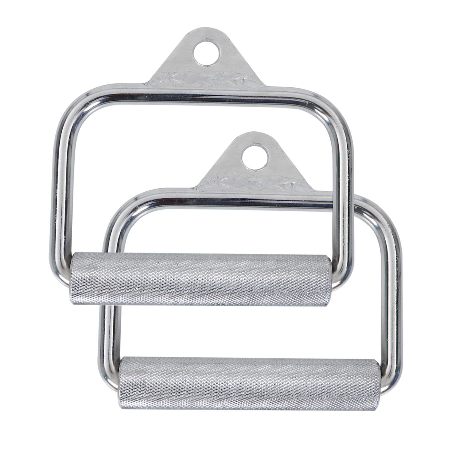 AH D Handle Gym with Textured Grips (Pair), Chrome Steel | Solid Steel ...
