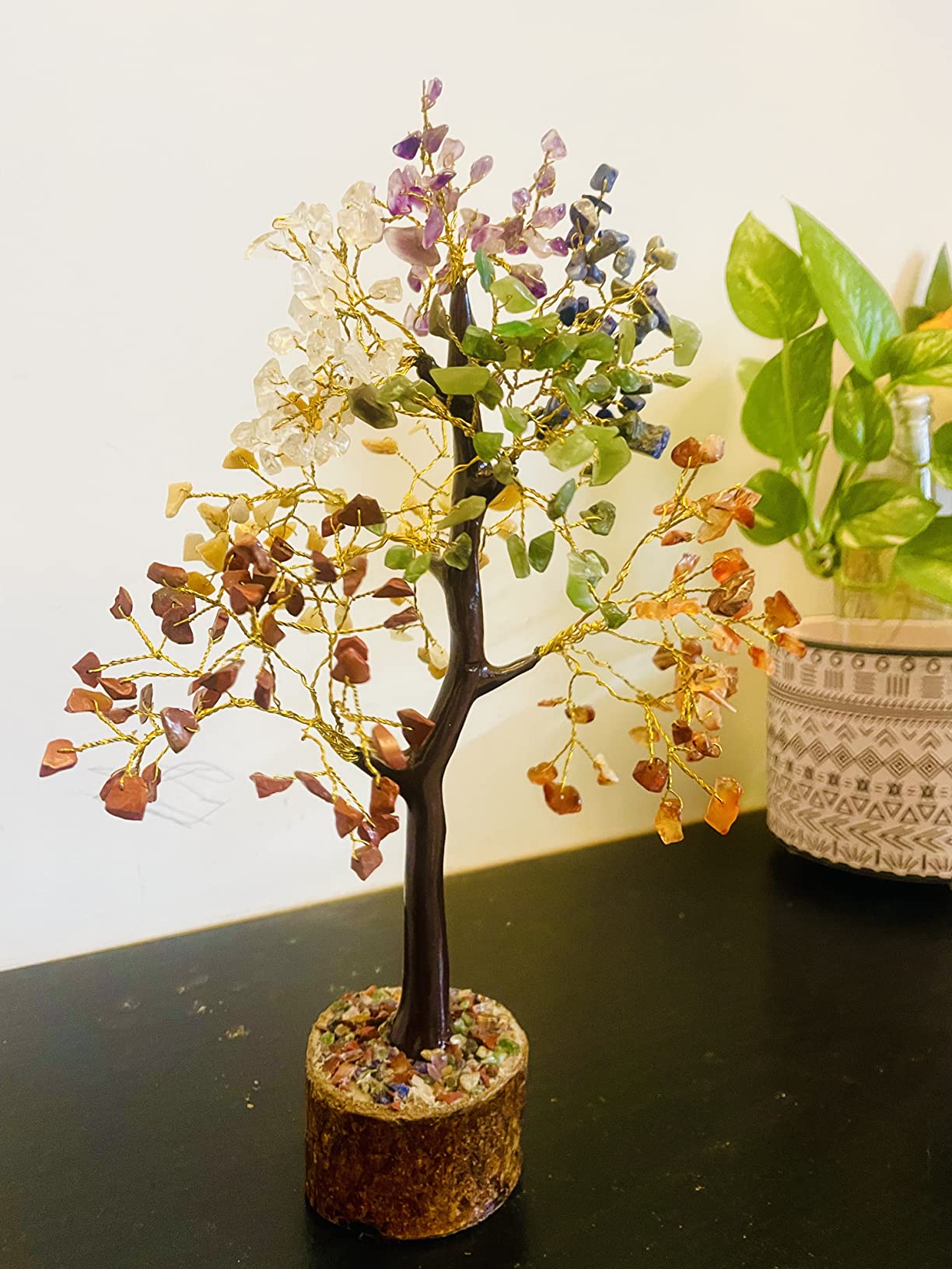 Buy Mikha Seven Chakra Crystals & Gemstones Tree | Showpiece for Home ...