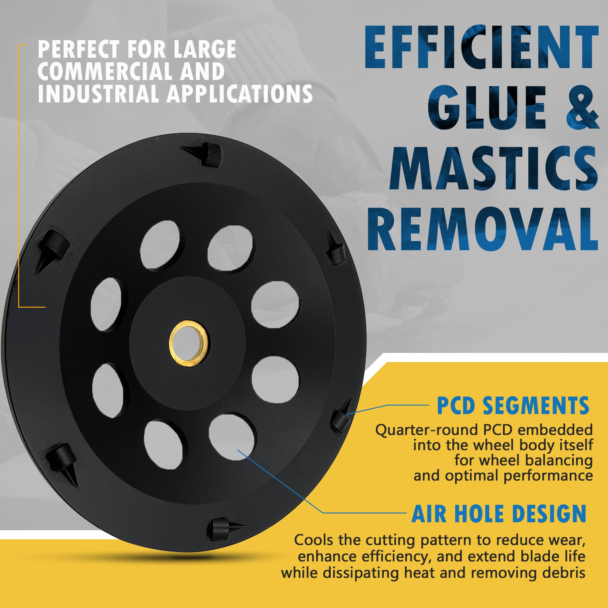 Snapklik.com : 7" PCD Grinding Wheel For Epoxy, Glue, Mastic And Paint ...