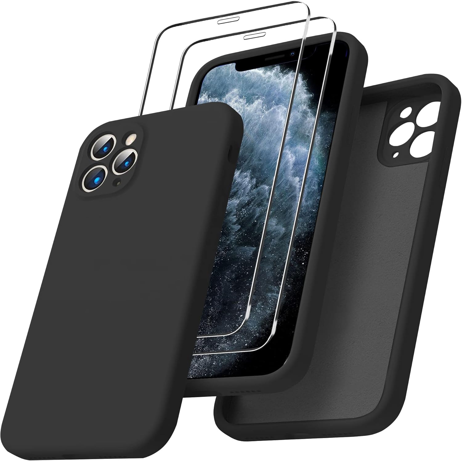 Coque pour iPhone 11 Pro,Coque en Silicone iPhone 11Pro avec 2 Verre ...